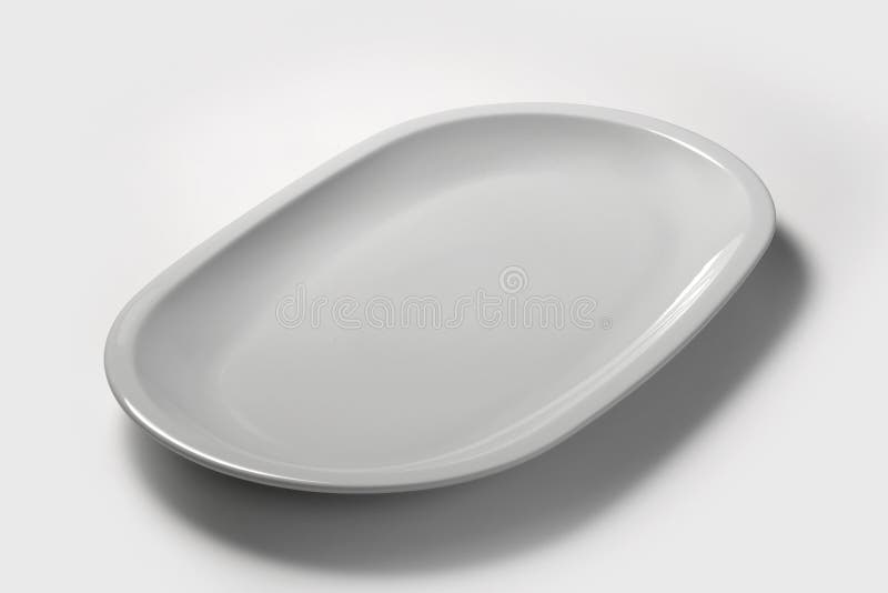 Plat blanc ovale vide image stock. Image du simple, plaque - 35772881