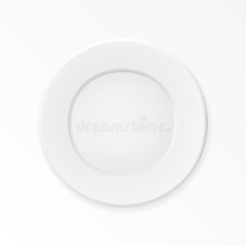 Plat Vide D'isolement Sur Le Fond Blanc Illustration de Vecteur ...