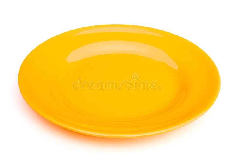 Plat vide jaune image stock. Image du porcelaine, domestique - 29805147