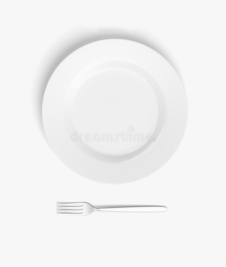 Plat Vide Sur La Table Blanche Illustration Stock - Illustration du ...