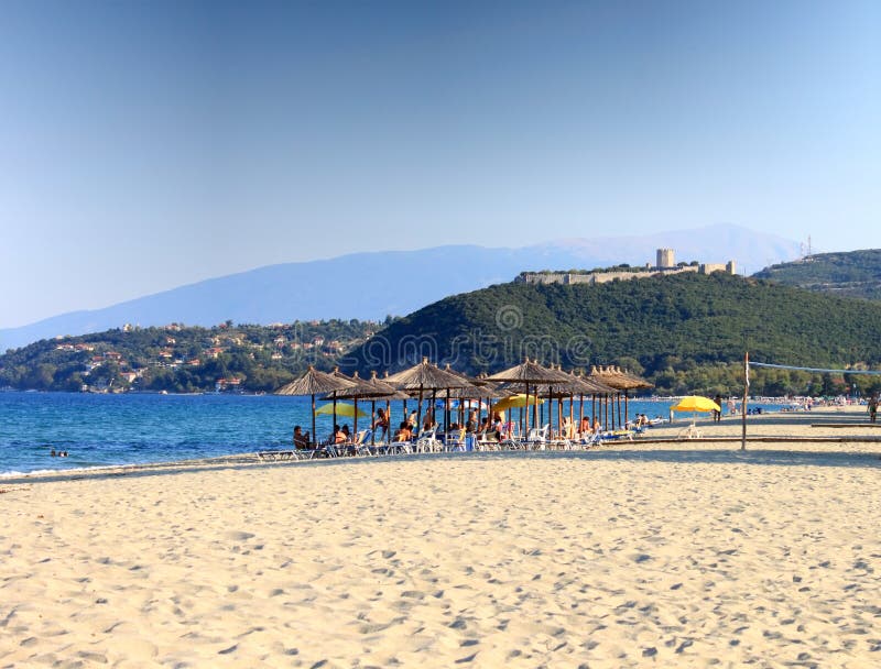 Platamon beach, Greece stock image. Image of high, holiday - 26561381
