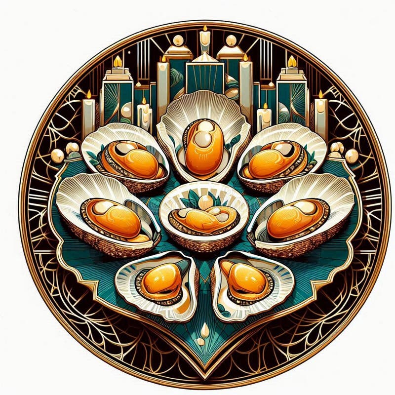 A plate of abalone stock illustration. Illustration of haute - 329637327