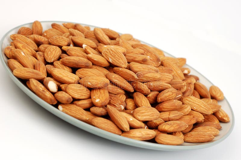 Plate of Almonds stock image. Image of healthy, shelled - 2847263