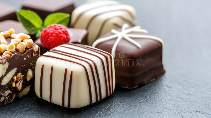 A Plate of Assorted Chocolates. Stock Photo - Image of delightful ...