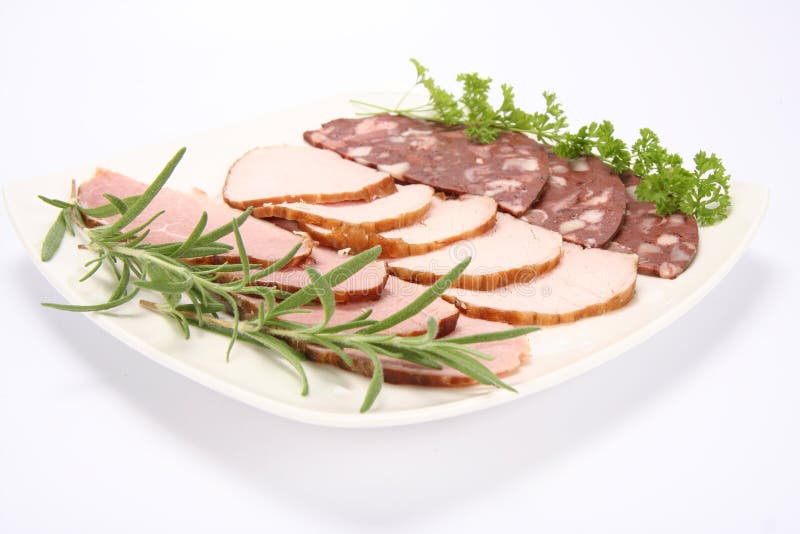 Plate of Assorted Cold Cuts Stock Image - Image of breakfast ...