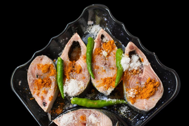 Plate of Assorted Hilsa Fish, Covered in Curry Stock Image - Image of ...
