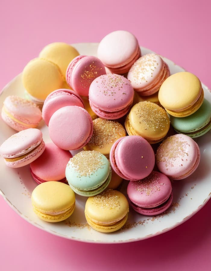 Plate of Assorted Pastel Macarons Stock Photo - Image of fancy, sweet ...