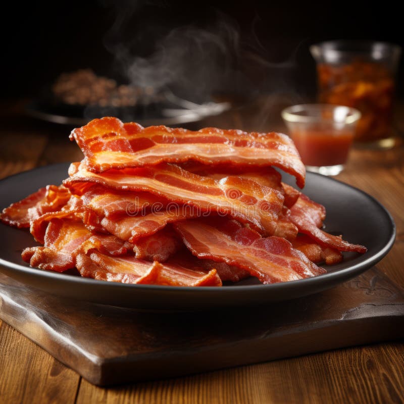 Multilayered Bacon on Brown Wooden Table: a Perfect English Bitter ...