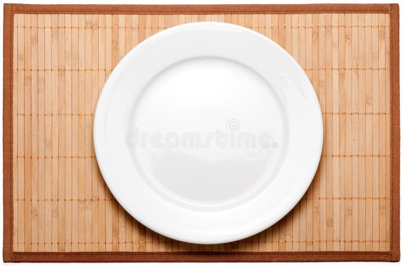 Plate on bamboo mat stock image. Image of studio, lunch - 11560303