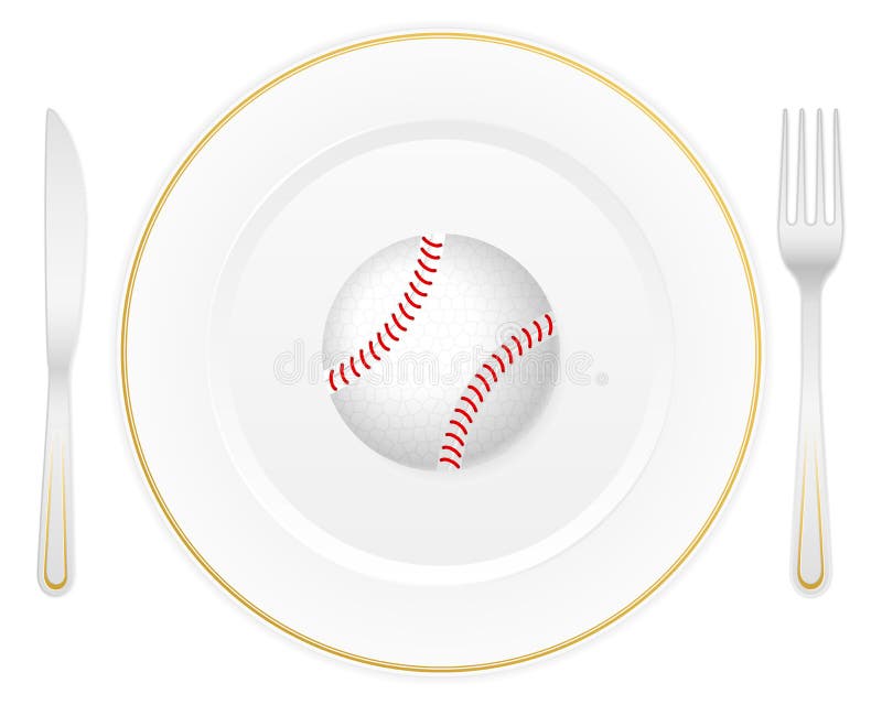 Plate and baseball ball stock vector. Illustration of grey - 107413796