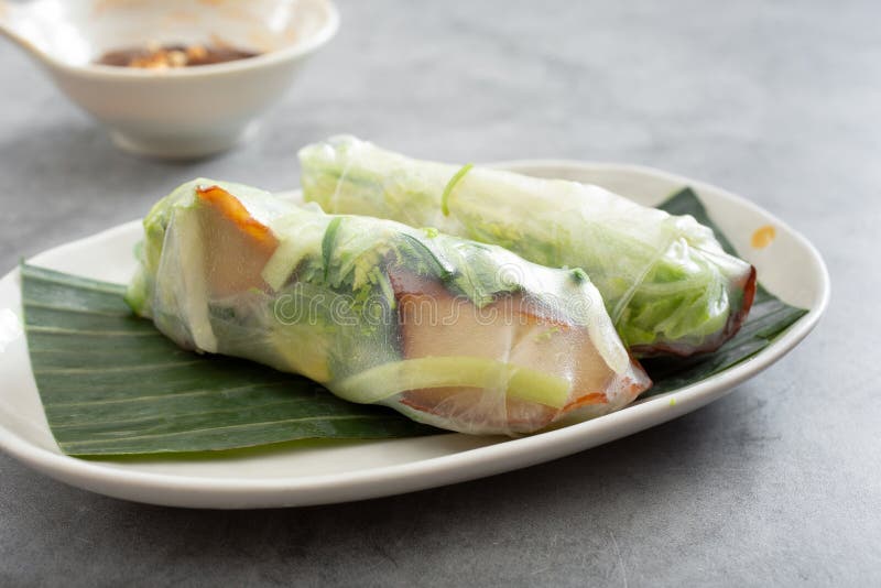 Plate of Bean Curd Spring Rolls Stock Image - Image of table, fried ...