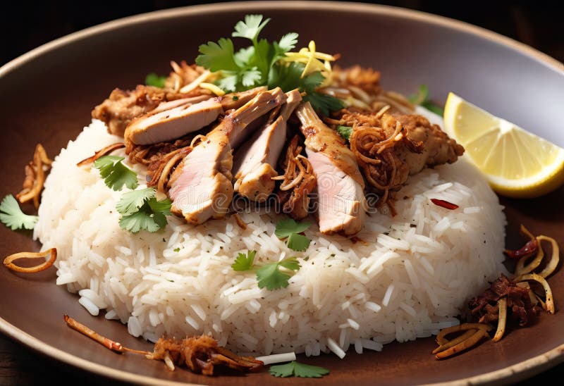 A Plate of Biryani, a Popular South Asian Rice Dish Stock Illustration ...