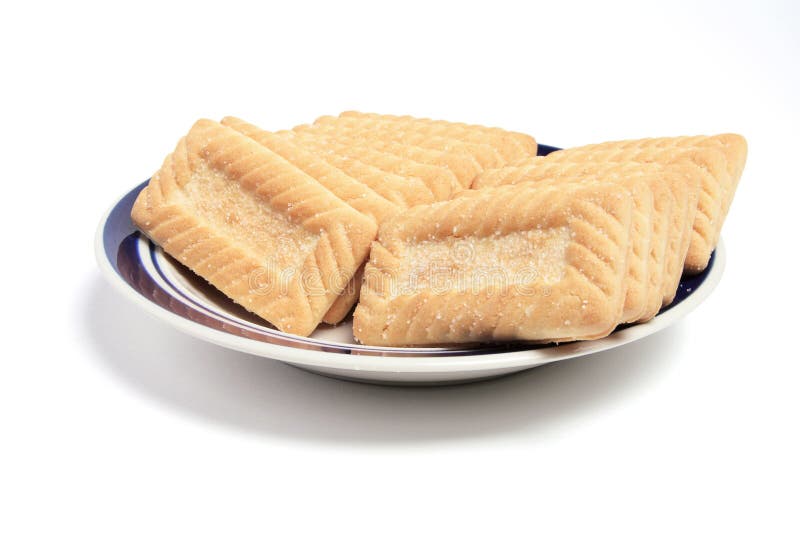 Plate of biscuits stock image. Image of variety, white - 19348099