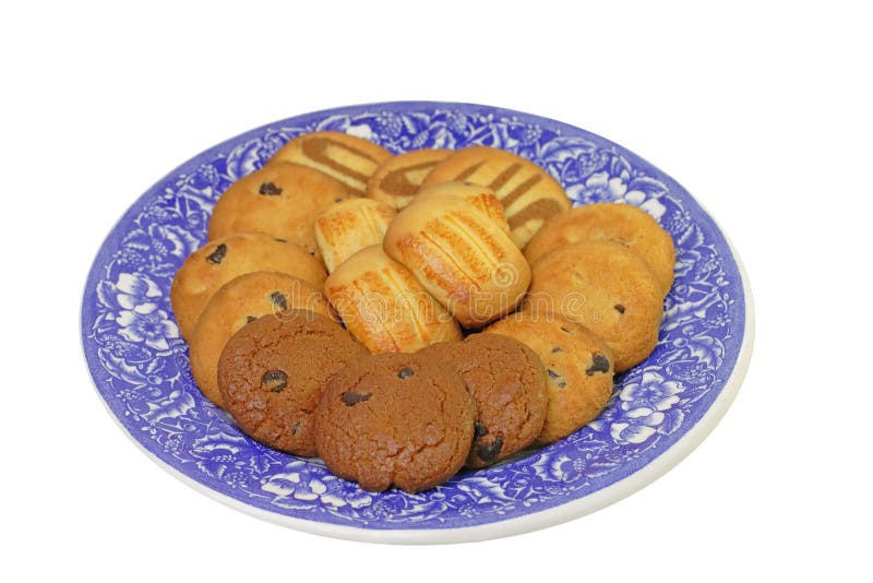 Plate of biscuits stock image. Image of variety, white - 19348099
