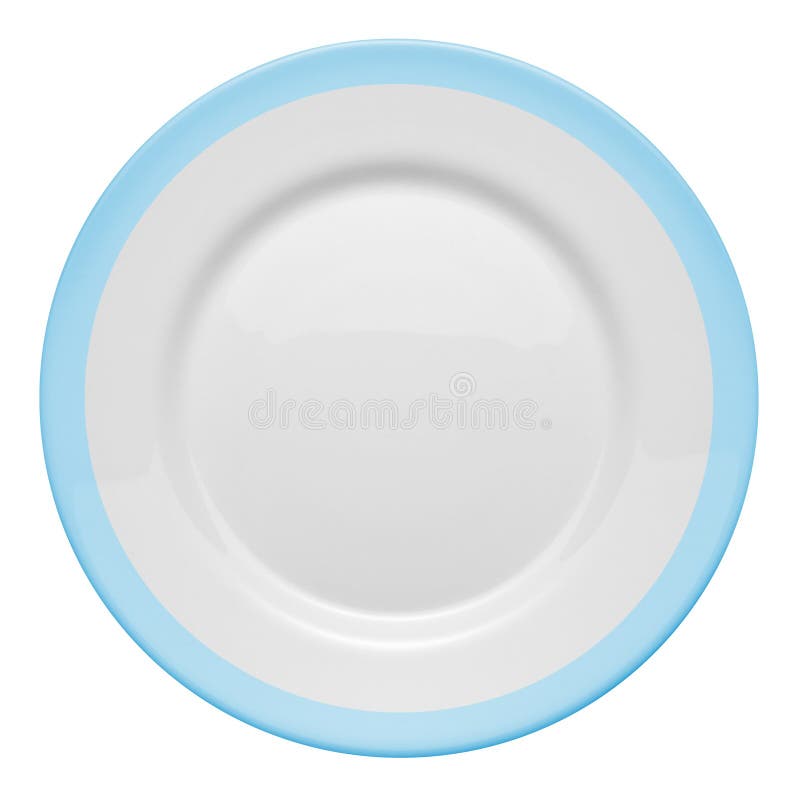 Plate with a blue border stock photo. Image of border - 169491962