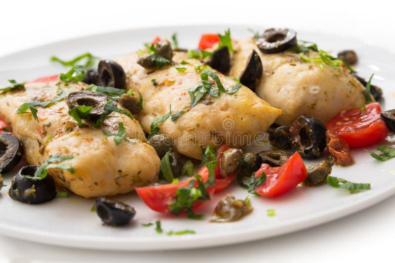 Cod fillet dish stock image. Image of chef, foodie, food - 83313681