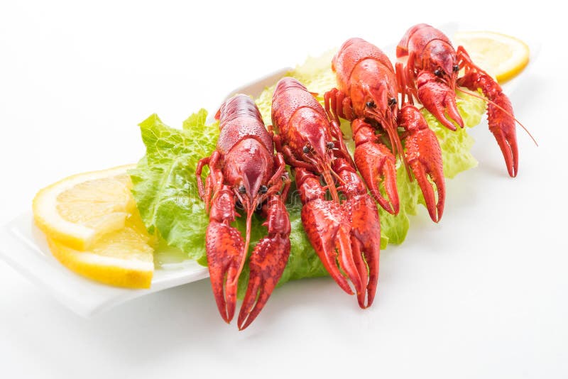 Plate of boiled crayfish stock image. Image of fresh - 83234931