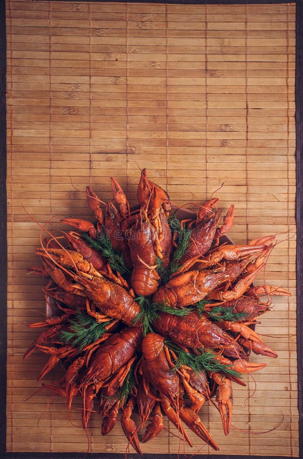 A plate of boiled crayfish stock image. Image of crayfish - 127438243
