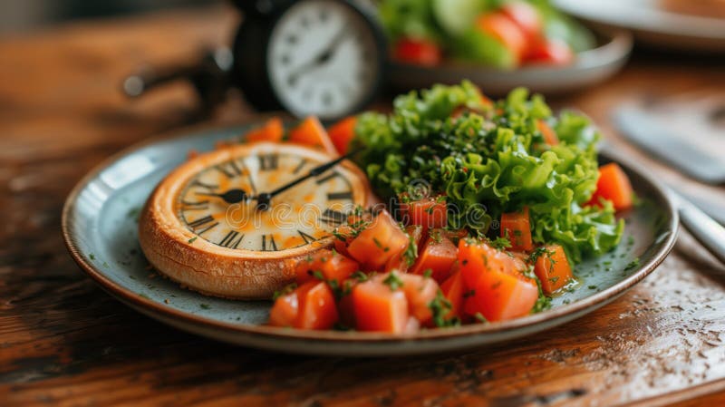 Plate with Breakfast on the Table Stock Illustration - Illustration of ...