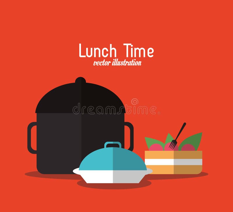 Plate Cake Pot Lunch Time Menu Icon, Vector Stock Vector - Illustration ...