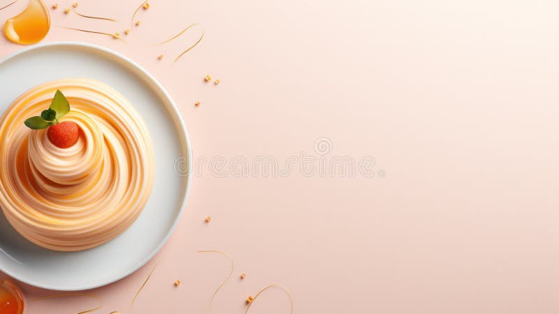 A Plate with a Cake on it and Some Other Things, AI Stock Illustration ...