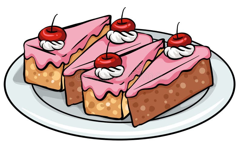 Set of dessert on plate stock vector. Illustration of cookies - 131474115