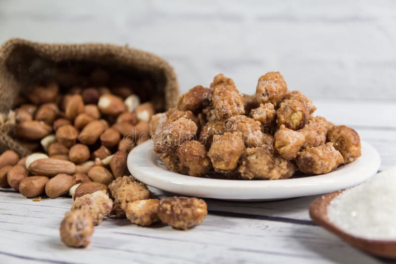 Plate with Praline and Ingredients Stock Image - Image of macro ...