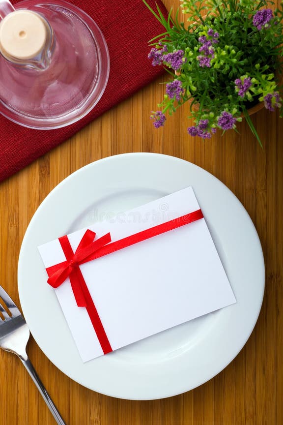 Plate with card stock photo. Image of feast, arrangement - 22054020