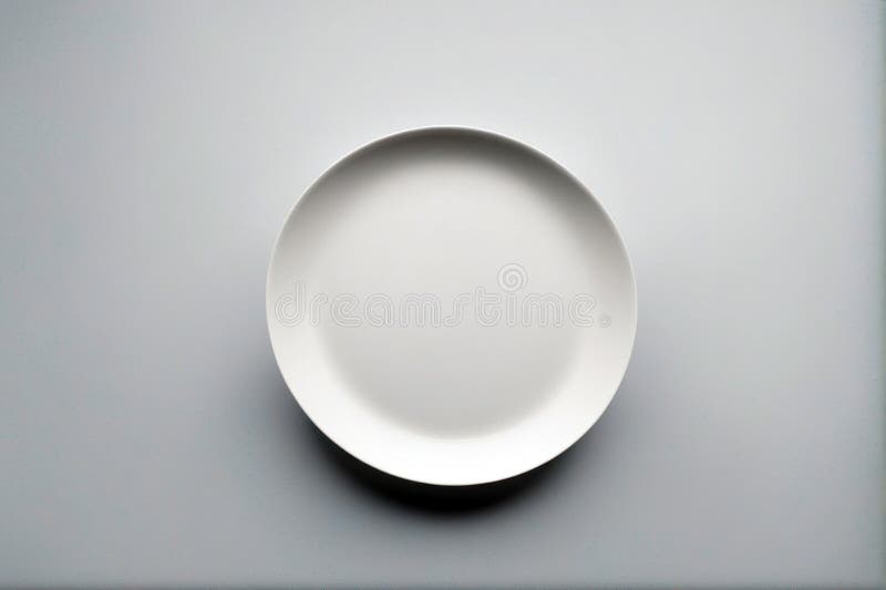 Plate Ceramic Background White View Above Empty Stock Illustration ...