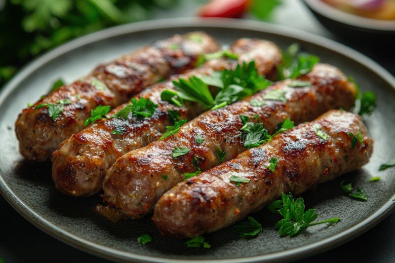 Plate of Cevapi with Parsley, Balkan Cuisine Concept Banner Prototype ...