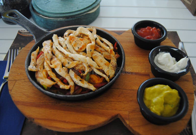 Plate of chicken fajita stock photo. Image of fajita - 134381080