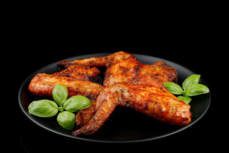 Plate of chicken wings stock photo. Image of baked, dinner - 263829422