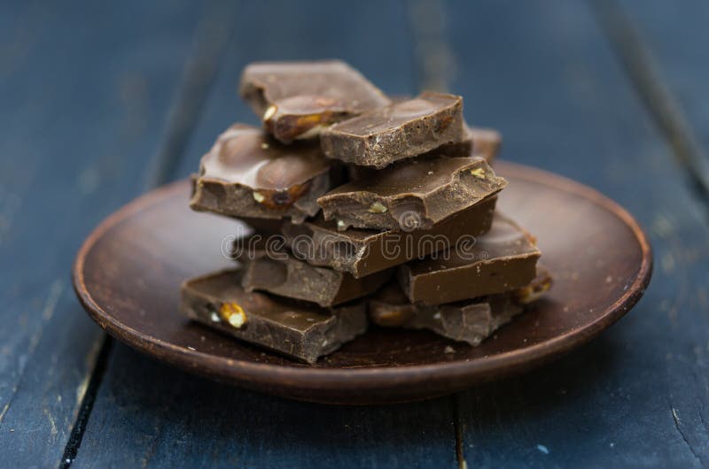 A Plate of Chocolate in the Center of the Table. Stock Photo - Image of ...