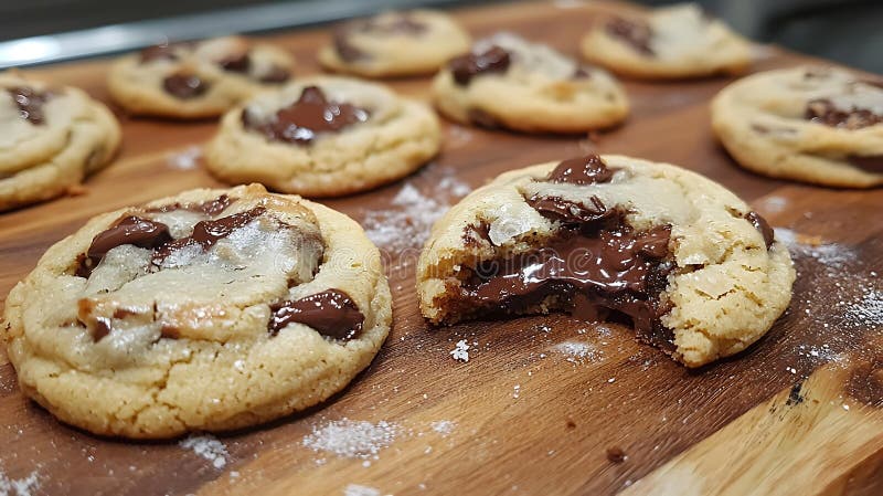 A Plate of Chocolate Chip Cookies with One Cookie Missing Stock Image ...
