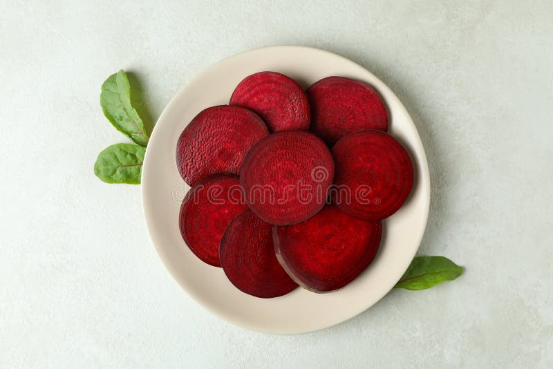 Plate with Chopped Beet on White Texture Stock Photo - Image of crop ...