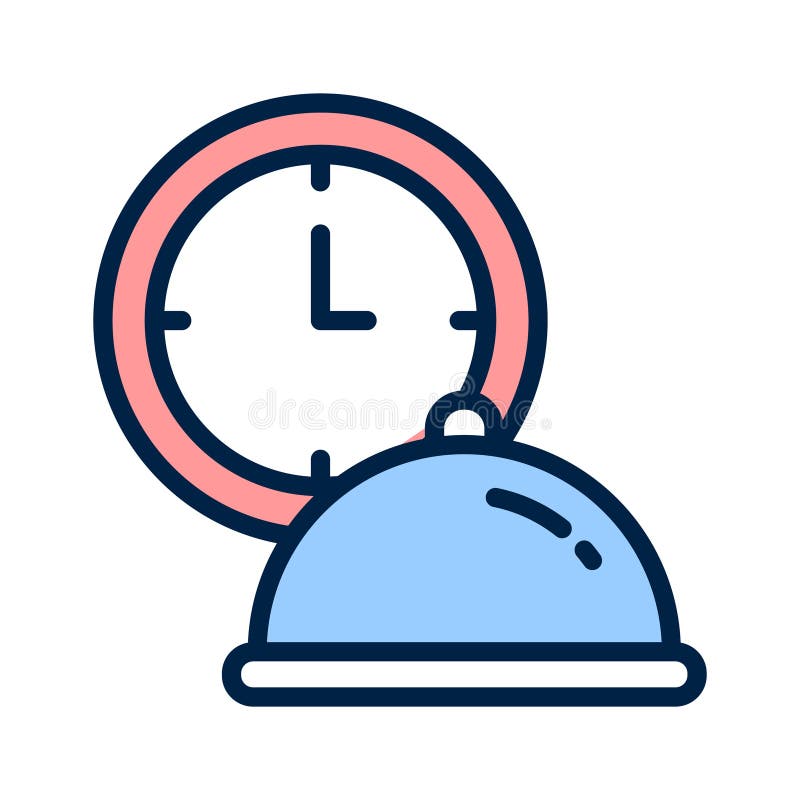 Plate with a Clock Symbolizing Meal Scheduling Stock Illustration ...