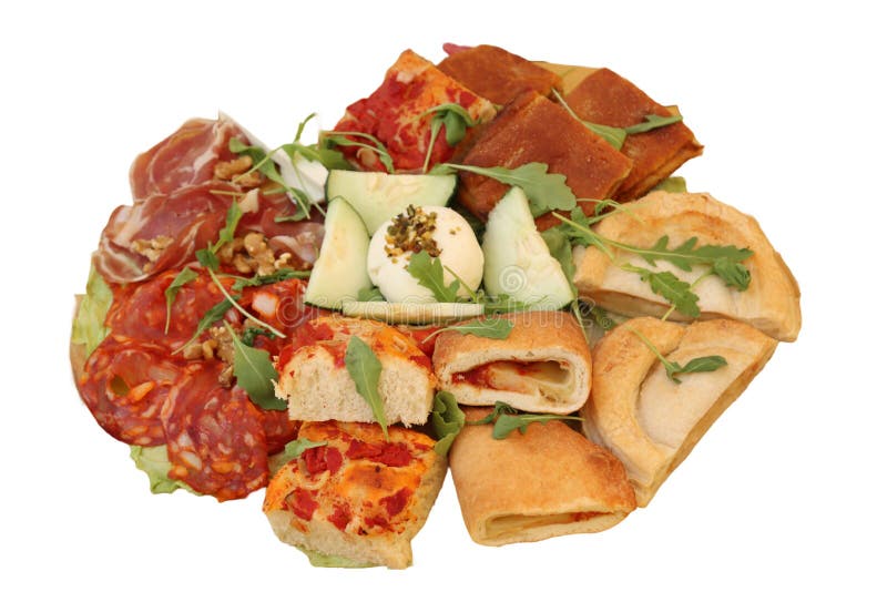 Plate of Cold Cuts and Cheeses Pizzas- Stock Image - Image of black ...