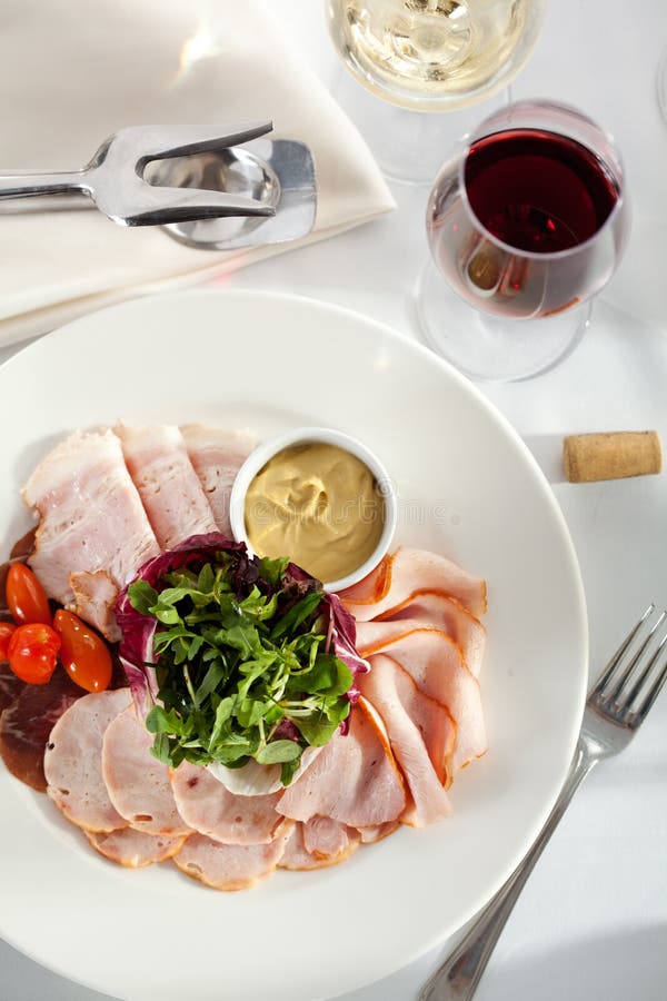 Plate of Cold Cuts stock image. Image of gourmet, sausage - 50658157