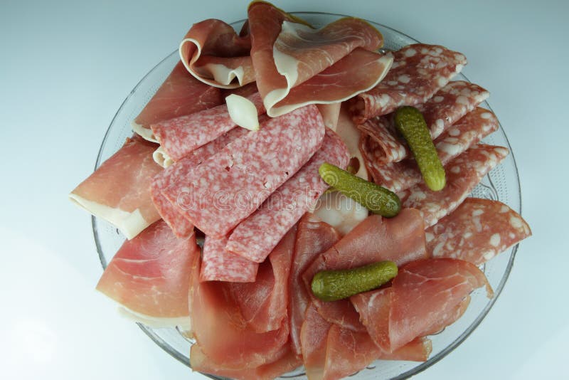 Plate of Assorted Cold Cuts Stock Image - Image of delicious, beef ...