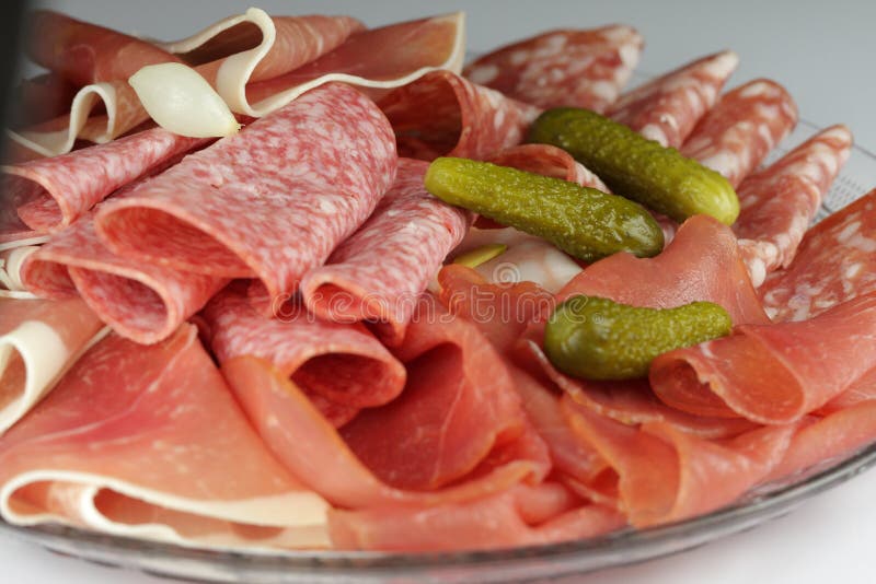 Plate of cold meat stock photo. Image of epicure, dining - 2205324