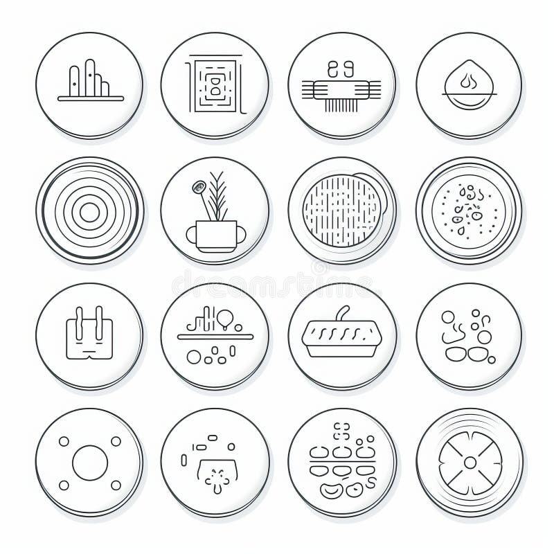 Plate Collection of Web Icons Stock Illustration - Illustration of ...