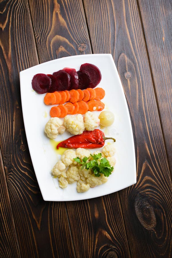Plate with Colorful Vegetables Stock Image - Image of refreshment ...
