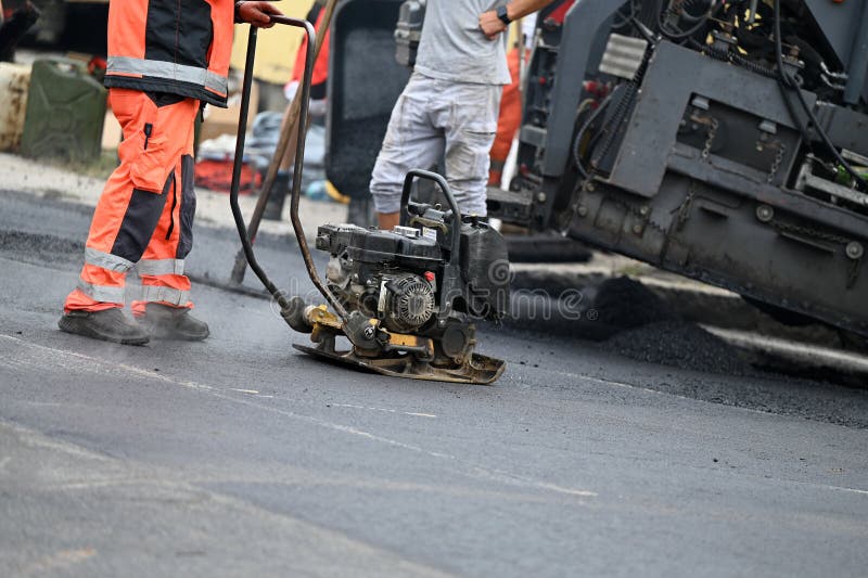 Road Construction Site, Civil Engineering, Asphalting Stock Image ...