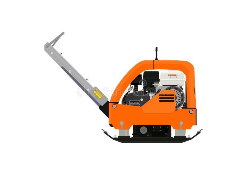 Plate compactor. stock vector. Illustration of machine - 92042423