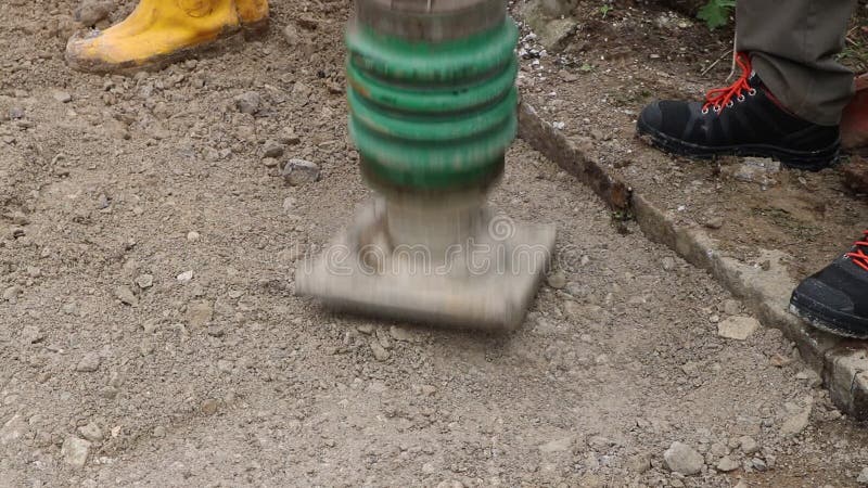 Plate Compactor Roller Equipment Machine Flatten the Pavement at ...