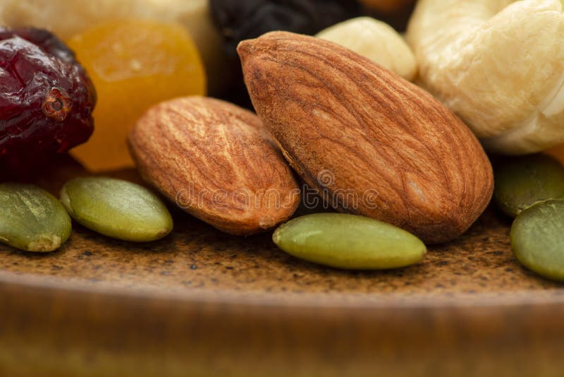 Plate, Containing, Nutritious, Mixed Nuts Stock Photo - Image of ...