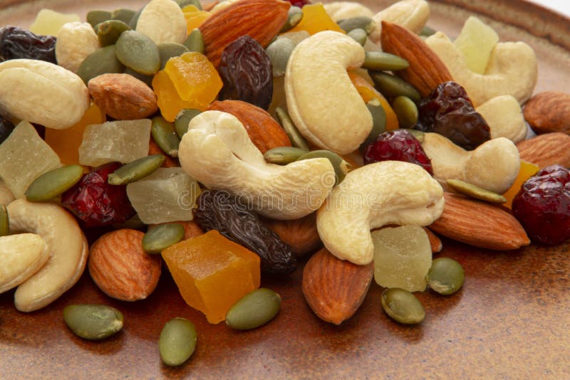 Plate, Containing, Nutritious, Mixed Nuts Stock Image - Image of ...