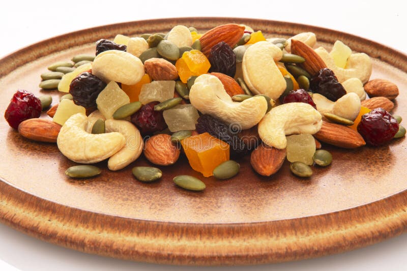 Plate, Containing, Nutritious, Mixed Nuts Stock Image - Image of food ...