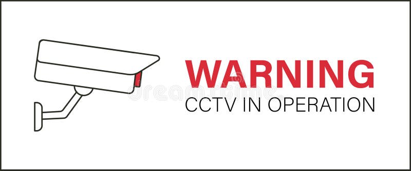 Plate with Contour Camera and Text Warning - CCTV is Operation ...