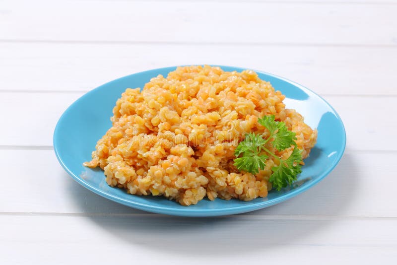 Cooked red lentils stock image. Image of side, boiled - 99268505